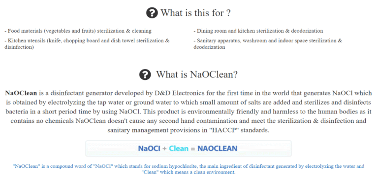 NAOCLEAN DISINFECTANT GENERATOR - JCW international